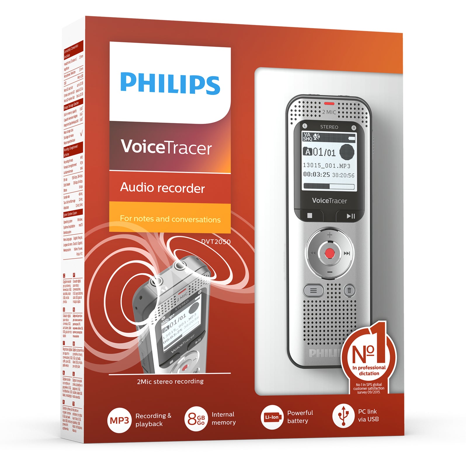 Philips DVT2050 Digital VoiceTracer | Speech Products UK